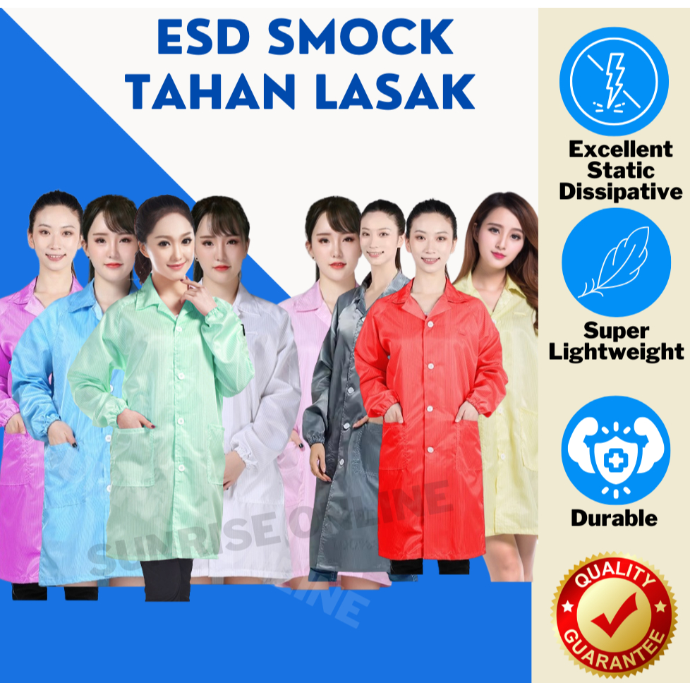 [ORIGINAL] ESD Smock Long Sleeve Antistatic Baju ESD Protection 防静电衣 ...