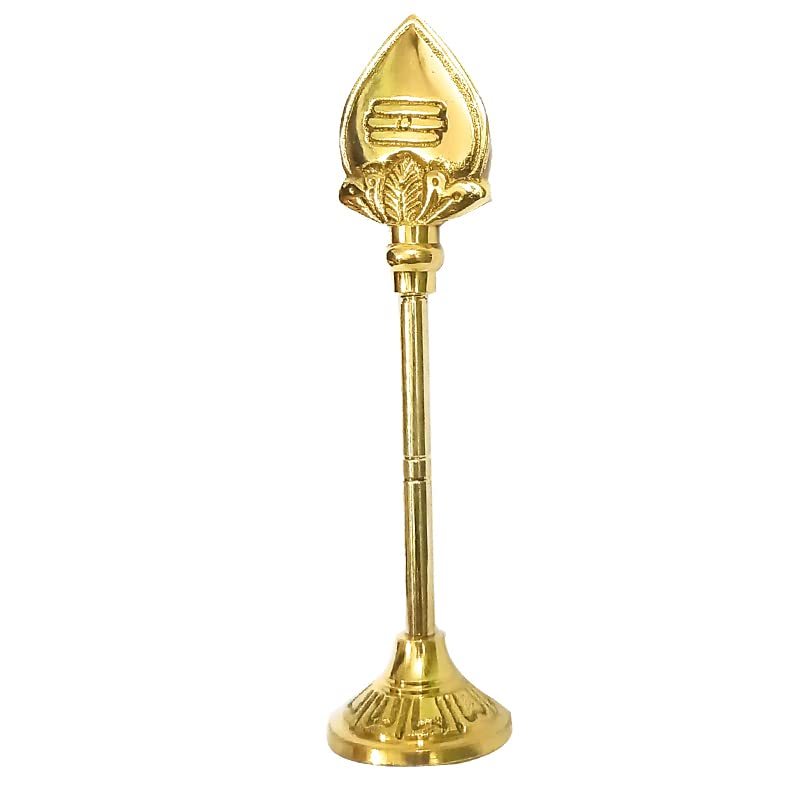 Brass Vel with Stand - Pure Metal Religious Artifact for Home & Temple ...
