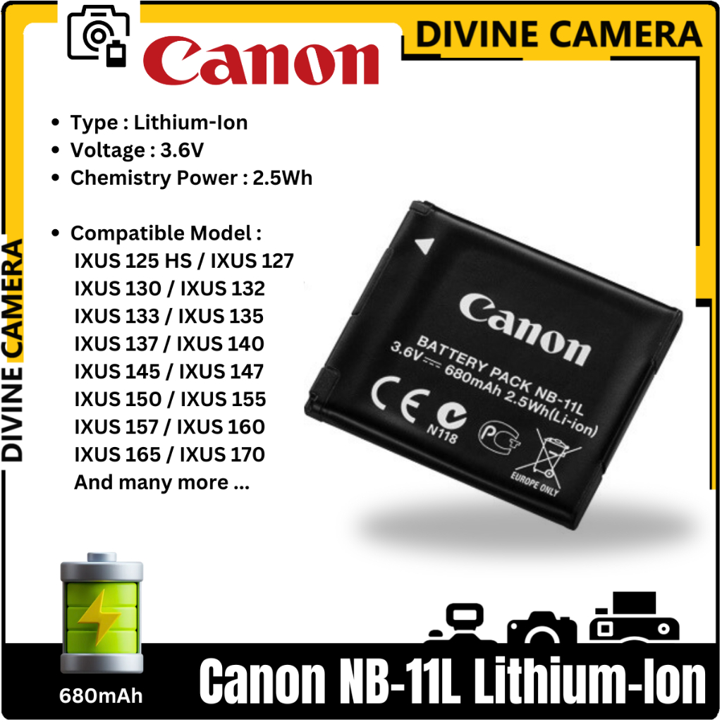 Canon NB-11L Lithium-Ion Battery Pack for Select PowerShot Digital ...