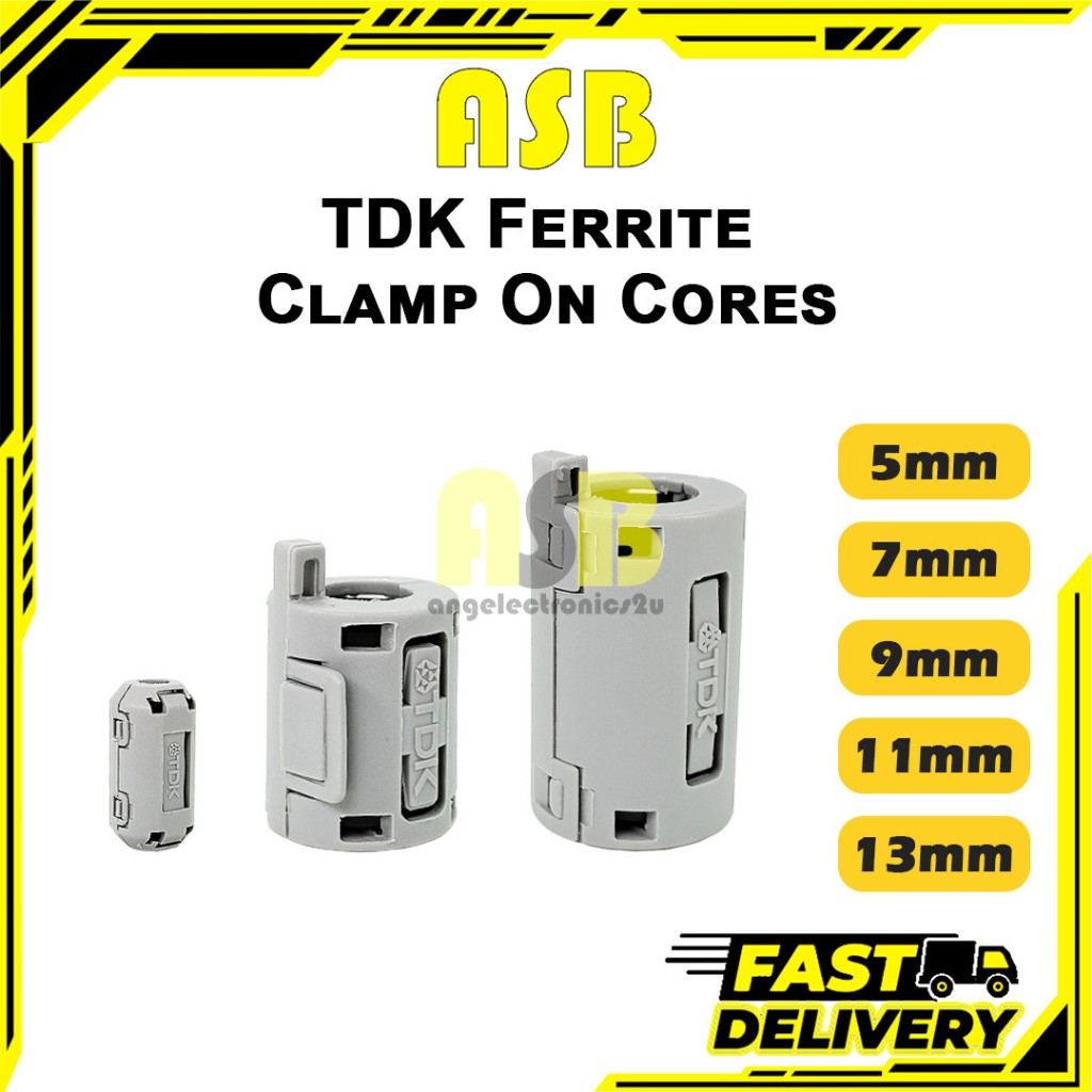 (1pc) TDK Ferrite Clamp On Cores 5mm / 7mm / 9mm / 11mm / 13mm | Shopee ...