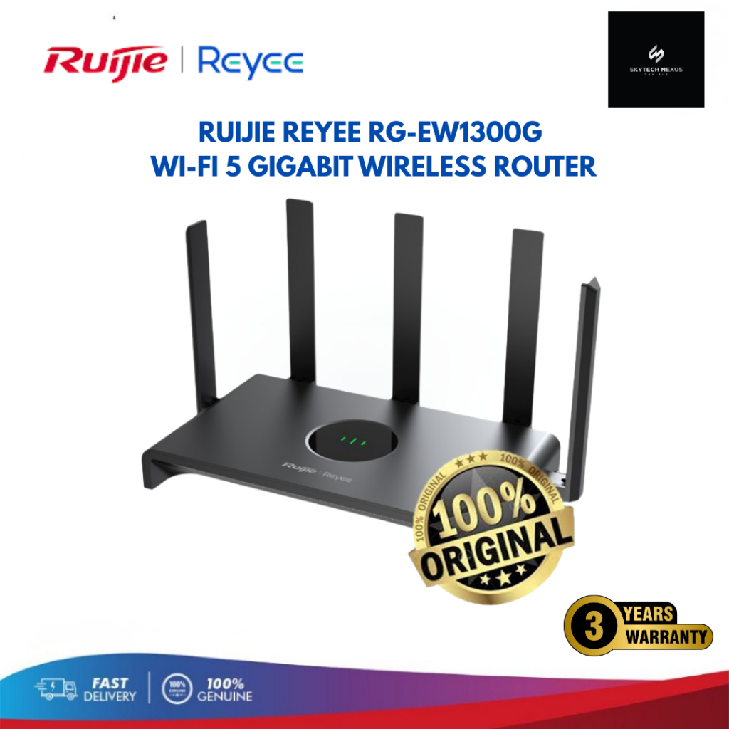 RUIJIE REYEE RG-EW1300G 1 GIGABIT WAN PORT, 3 GIGABIT LAN PORT DUAL ...