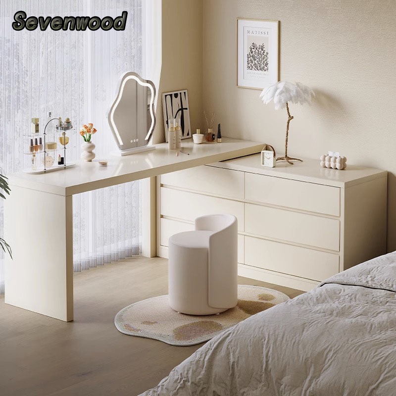 Sevenwood meja makeup dressing table Thickened makeup table with ...
