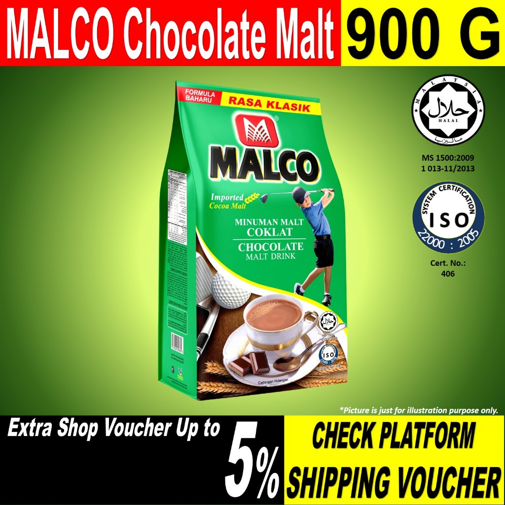 900 GM | MALCO Chocolate Malt Drinks | Minuman Coklat Malt | HALAL ...