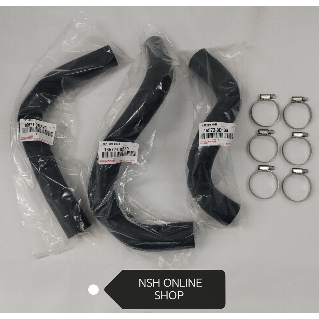 Radiator Hose Set (OEM) with Hose Clip for Toyota Altis ZZE141 1.8 2008 ...