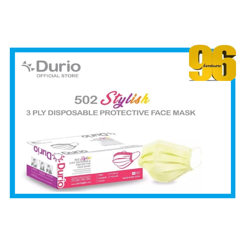 DURIO 502 STYLISH 3PLY SURGICAL FACE MASK (50pcs/box) | Shopee Malaysia