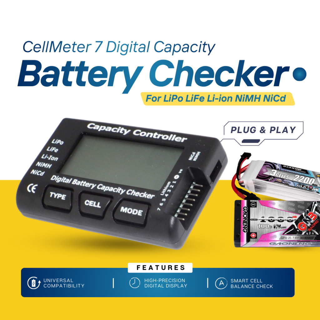 Build·Power RC CellMeter-7 Digital Battery Capacity Checker Controller ...