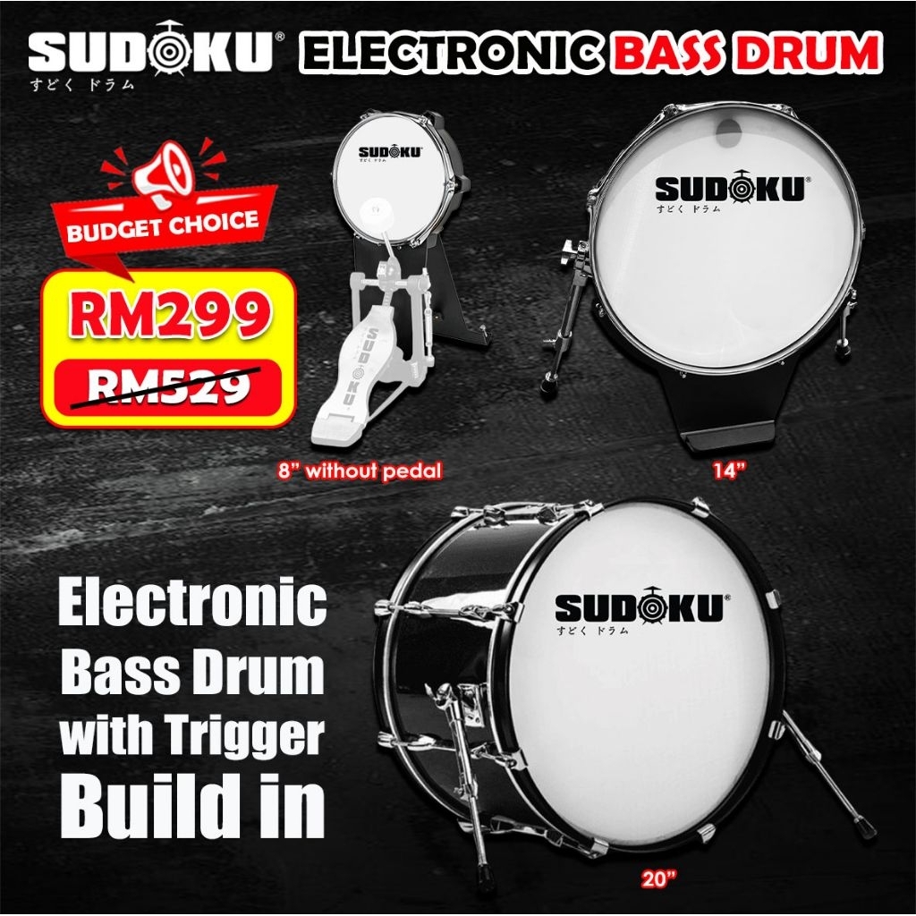 Sudoku Electronic Bass Drum Kick Drum ( Build-in Trigger) | Shopee Malaysia