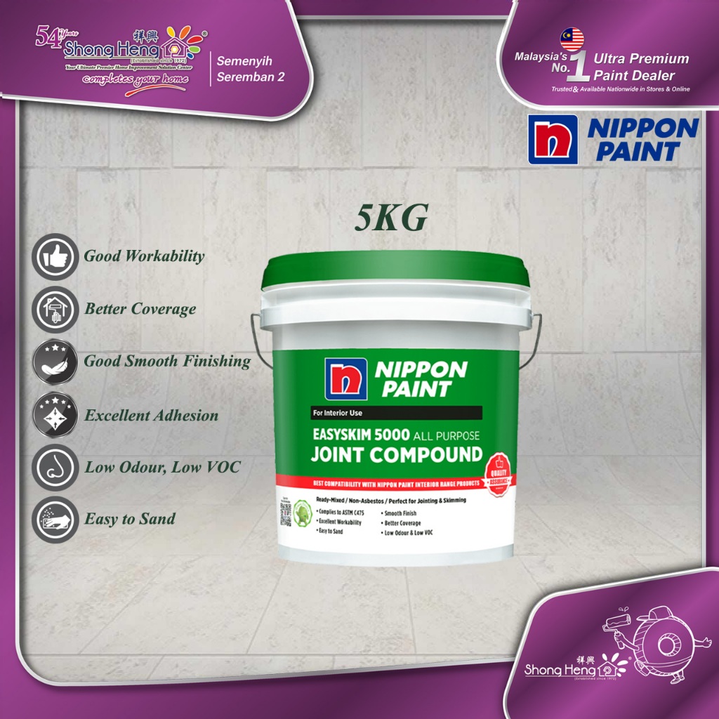 5KG - Nippon Paint EasySkim 5000 All Purpose Joint Compound [Wall ...