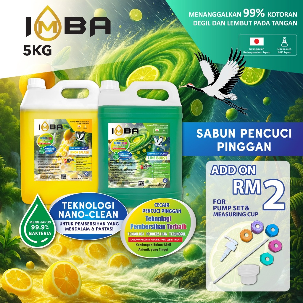 IMBA Dish Wash Liquid (Lemon Splash / Lime Burst) Dishwashing Liquid 5L ...
