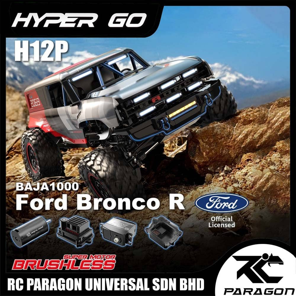 MJX H12P Bronco Hyper Go RC Car 1/12 4WD Brushless Crawler Off-Road RTR ...