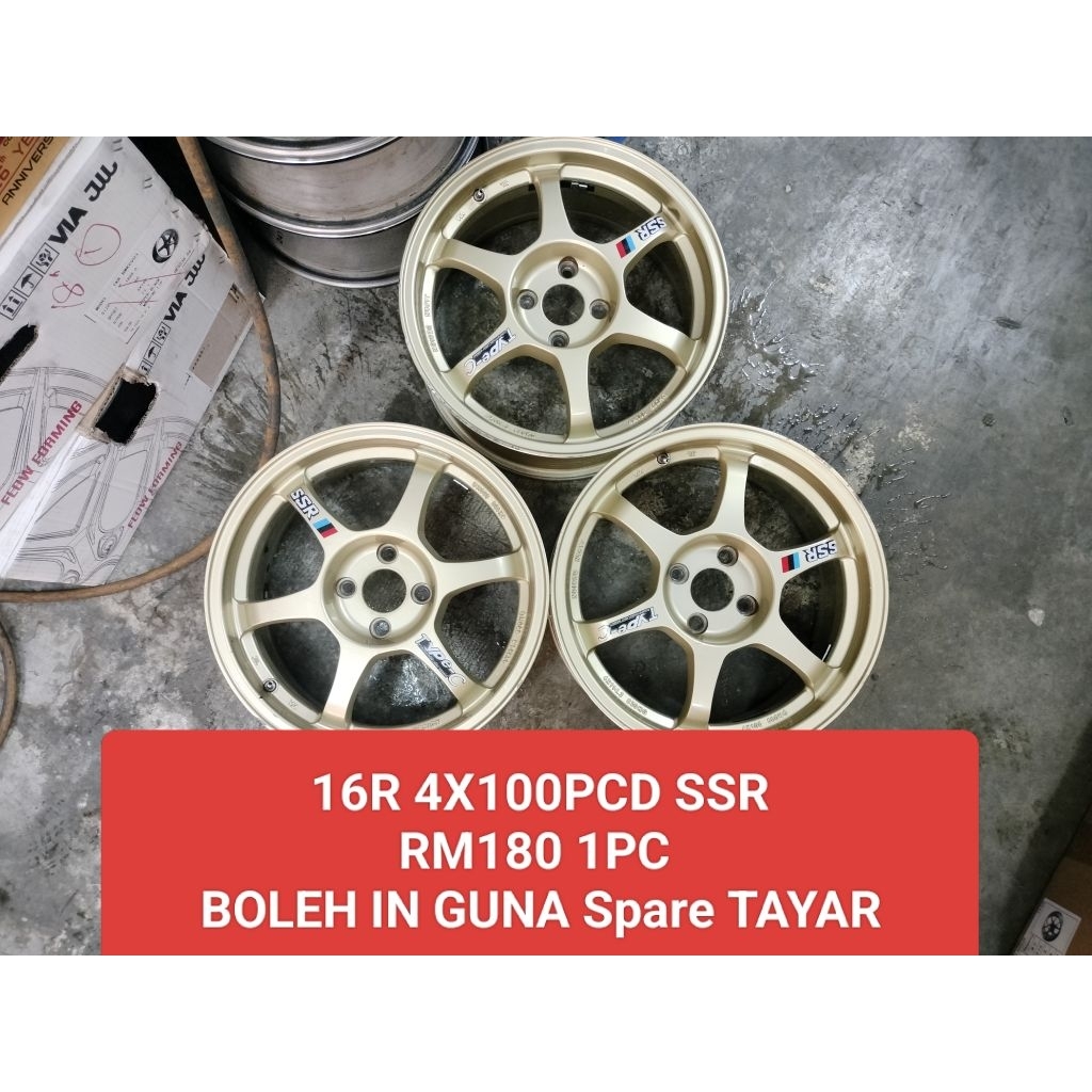 USED SPORT RIM 16 INCH 4X100 PCD SSR RM180 1BIJI BOLEH IN SPARE TAYAR ...