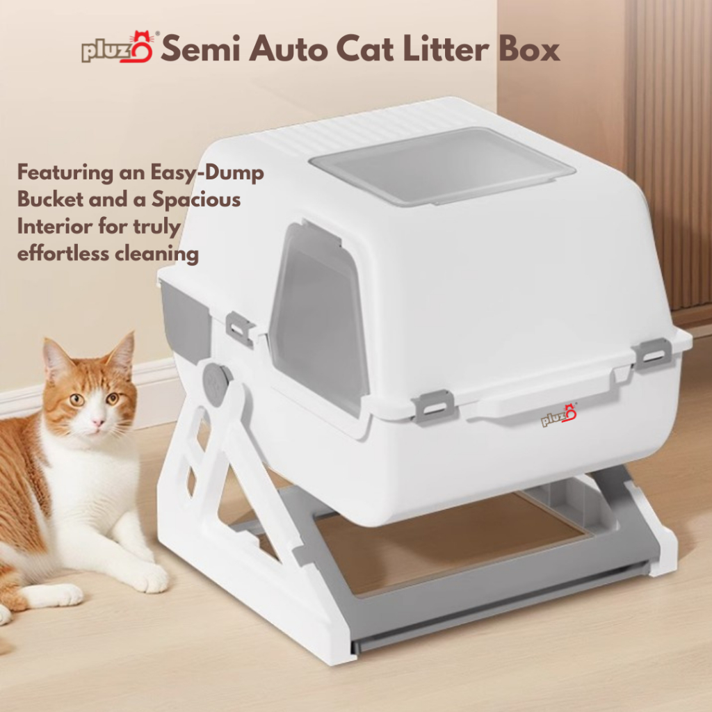 Semi-Automatic Cat Litter Box Closed Type Oversized Splash-Proof Toilet ...