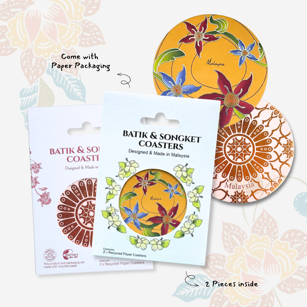 Batik & Songket Coasters / Batik Coasters Bunga Edition (2 Pcs ...