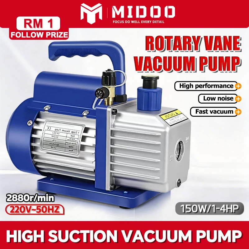 1.5CFM Vacuum Pump 1/4HP Air Conditioner Rotary Vane Vacuum Pump ...