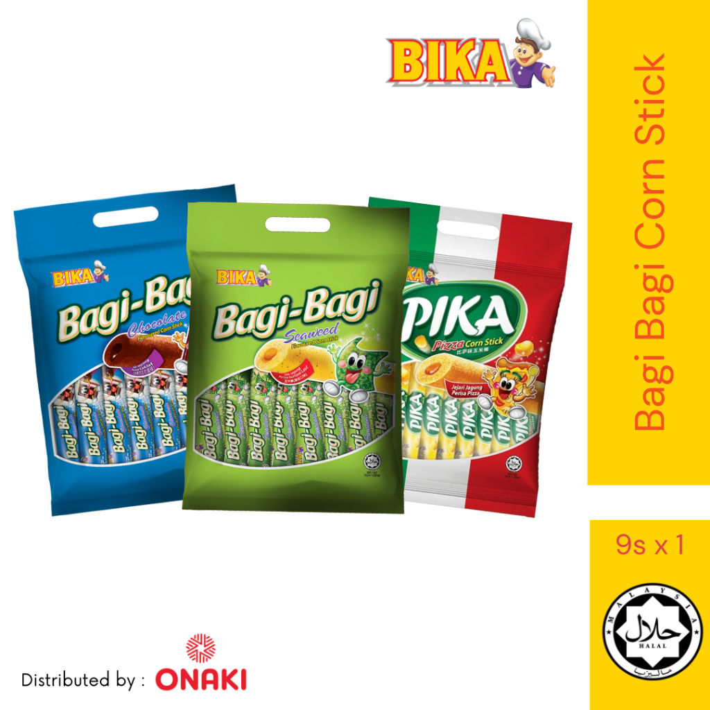 BIKA BAGI BAGI Corn Stick (9 Sticks) – Chocolate, Chicken & Pika Pizza ...