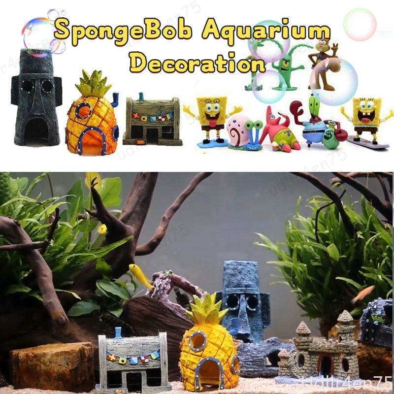 【Hiasan akuarium】SpongeBob House Aquarium Decoration Fish Tank ...