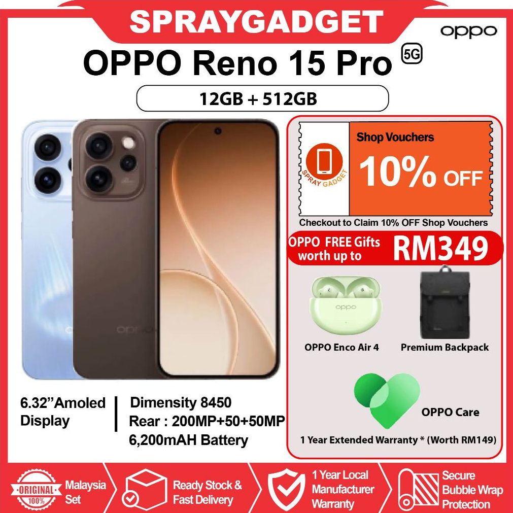 [NEW] OPPO Reno 15 Pro 5G /OPPO Reno 15 5G (12+256GB/ 12+512GB) 80W ...