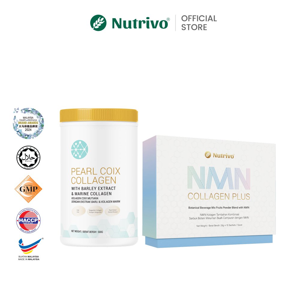 [Bundle] Nutrivo Pearl Coix Collagen 500g + Anti Aging NMN 500mg ...