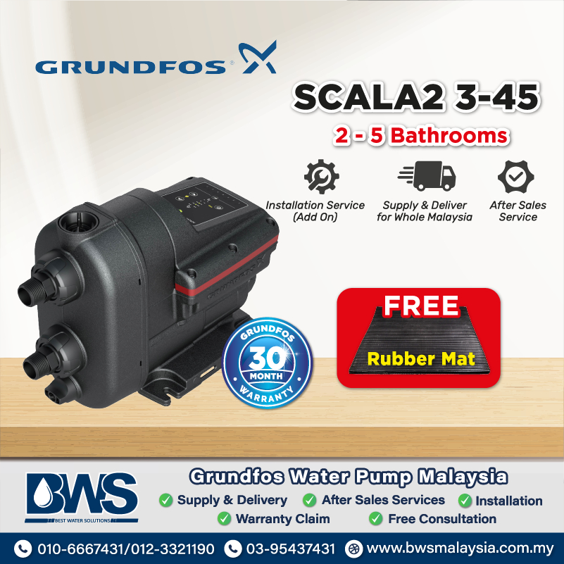 Grundfos SCALA2 3-45 Water Pump Home Water Pressure Booster Pump ...