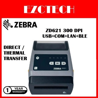 Zebra ZD621 300 Dpi USB+COM+LAN Barcode Label Printer THERMAL TRANSFER ...