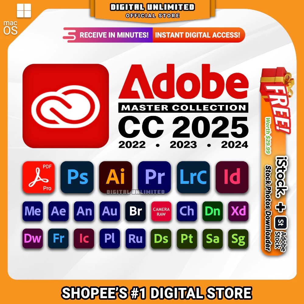 [Lifetime] Adobe Master Collection CC 2025 for Windows & Mac OS | Shopee Malaysia