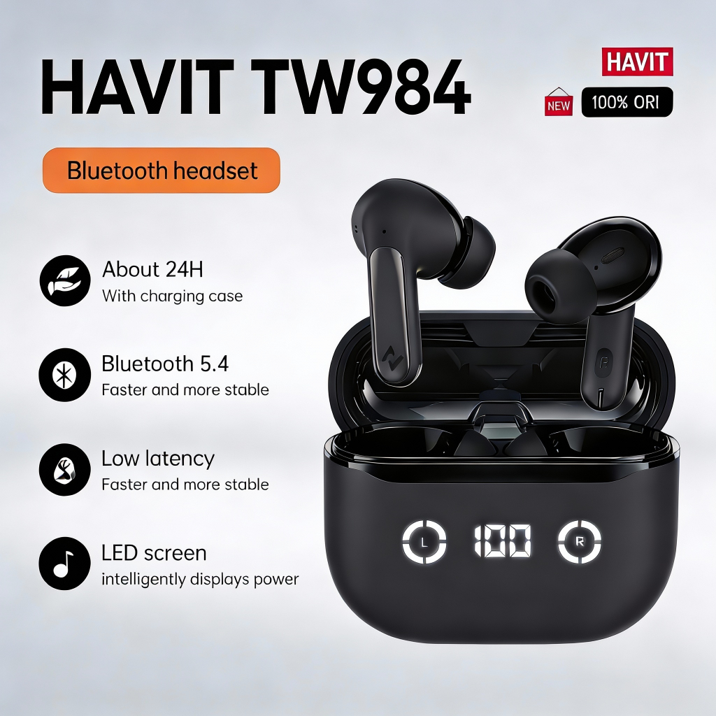 HAVIT Wireless Noise Cancelling Bluetooth Earphones with Digital ...