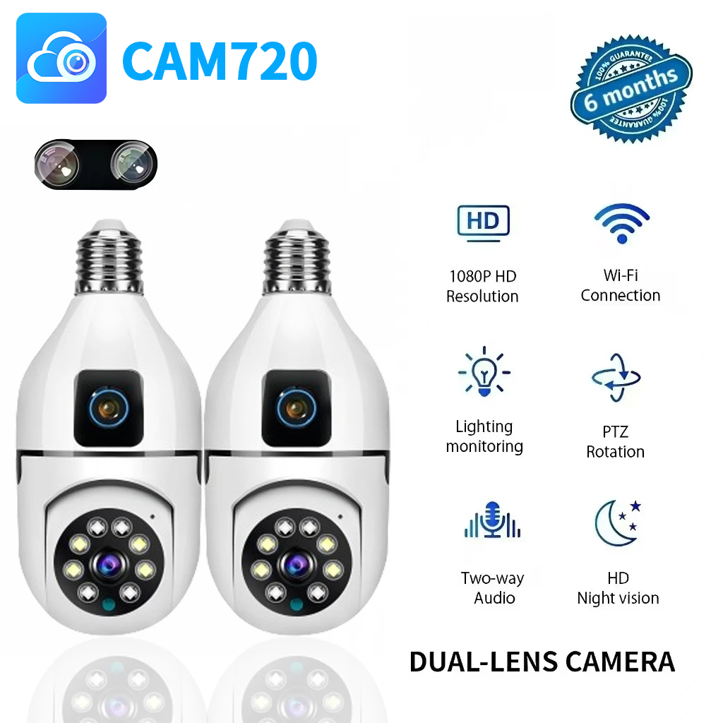 CAM720 CCTV Dual Camera Wifi Connect To Cellphone Dual Lens Waterproof ...