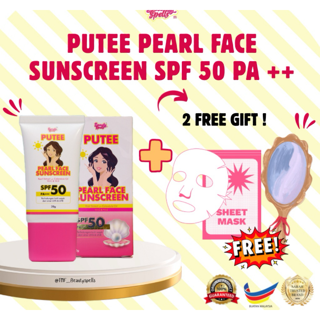 FREE GIFT 🎁 SUNSCREEN MUKA 💯ORIGINAL - Putee Pearl Face Sunscreen ...