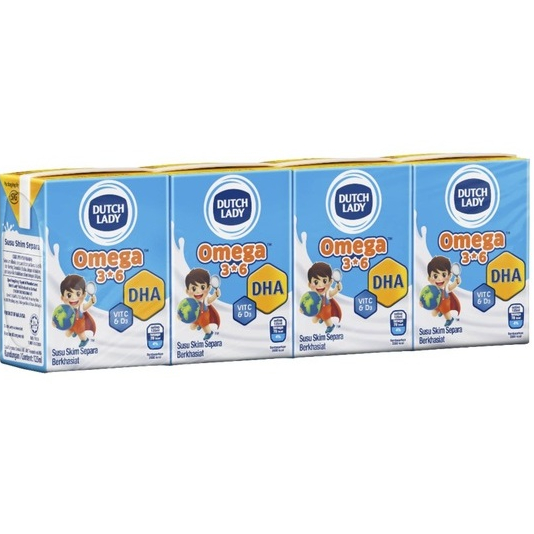 Dutch Lady UHT DHA Omega 3 6 Plain Milk 4 x125ml | Shopee Malaysia
