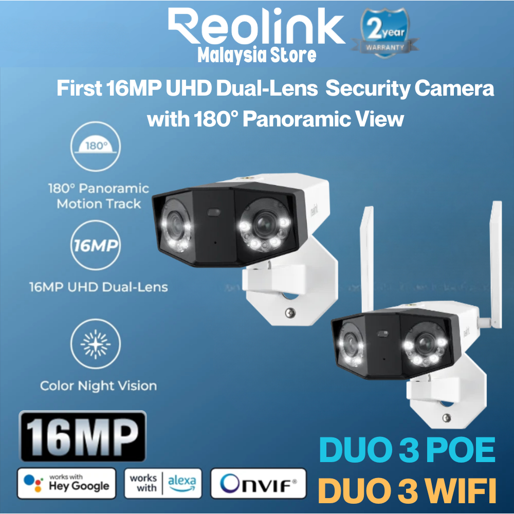 Reolink Duo 3 PoE Duo 3 WiFi 16MP Camera with Dual Lenses 180° Wide ...