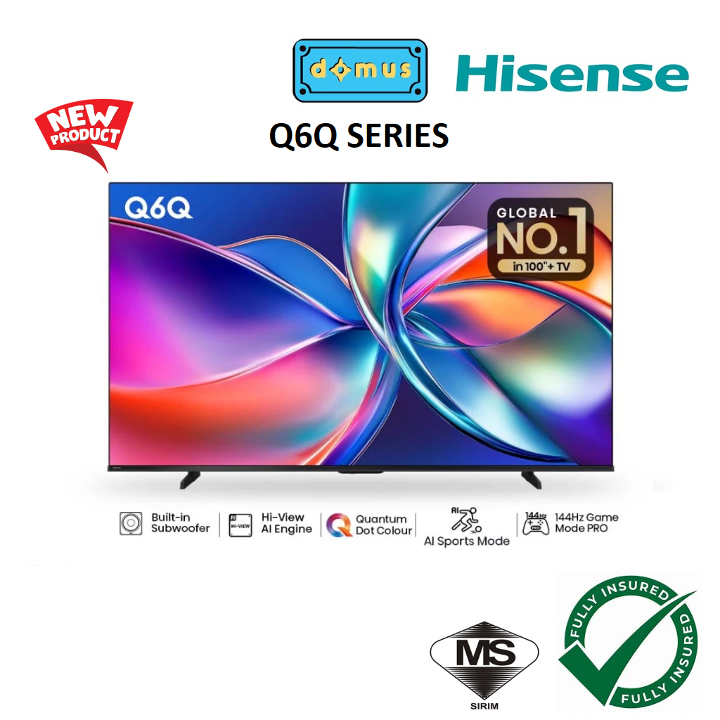 Hisense 75 / 85 / 98 Inch QLED 4K Smart TV 144Hz Dolby Vision Atmos Hi ...