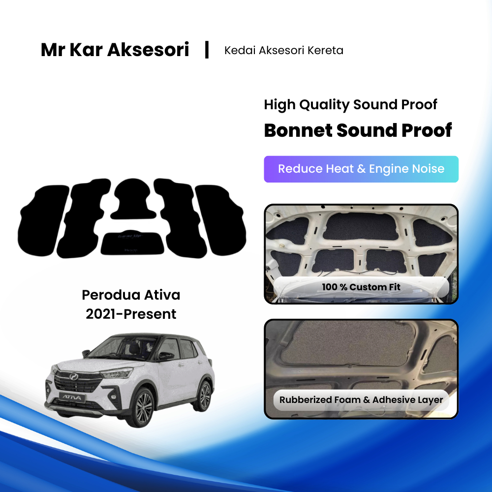 (1set 6pcs) Perodua Ativa CARFIT High Quality Bonnet Sound Proof Bonnet ...