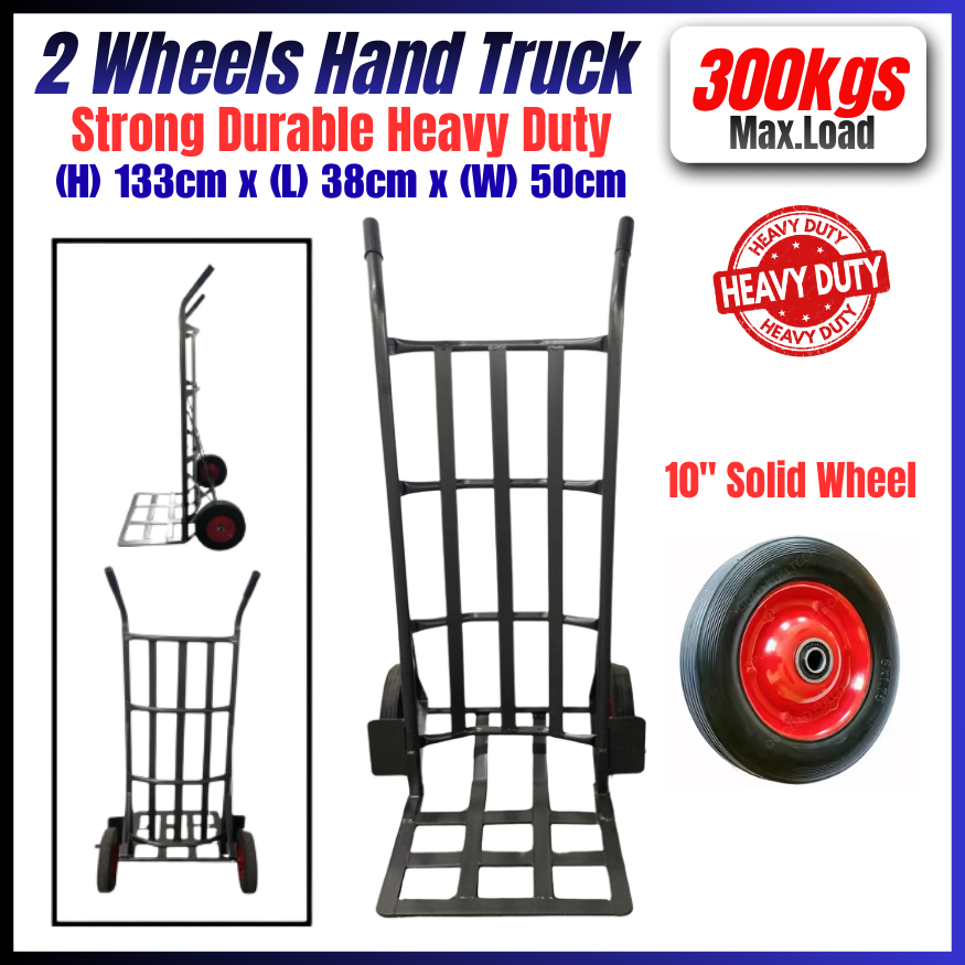 HEAVY DUTY 300kgs Hand Trolley Heavy Duty 10" Solid Wheel 2 Wheel Hand ...