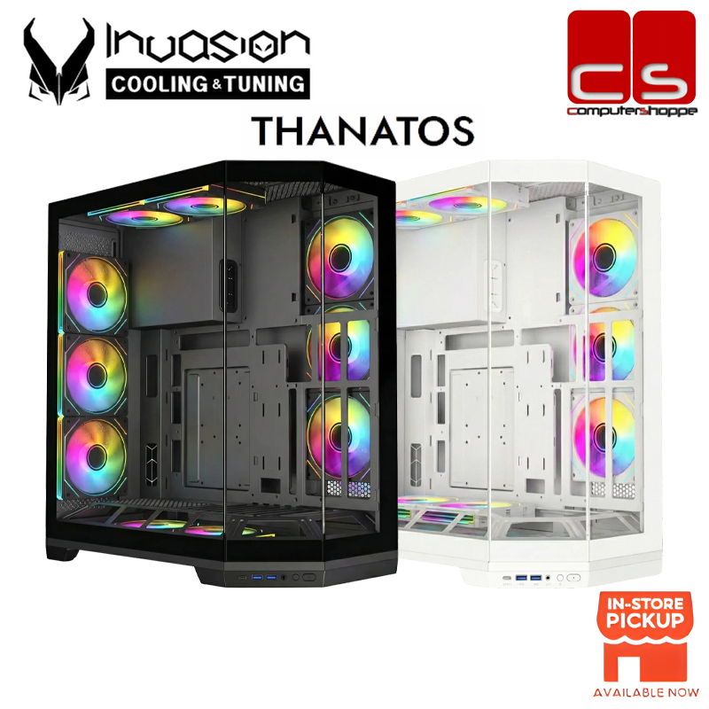 Invasion THANATOS ATX Mid-Tower PC CASE (Black / White) | Shopee Malaysia