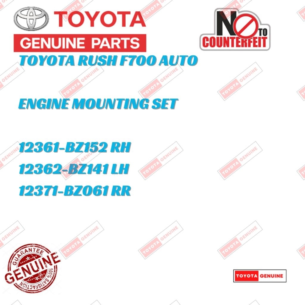TOYOTA RUSH F700 AUTO ENGINE MOUNTING SET | Shopee Malaysia