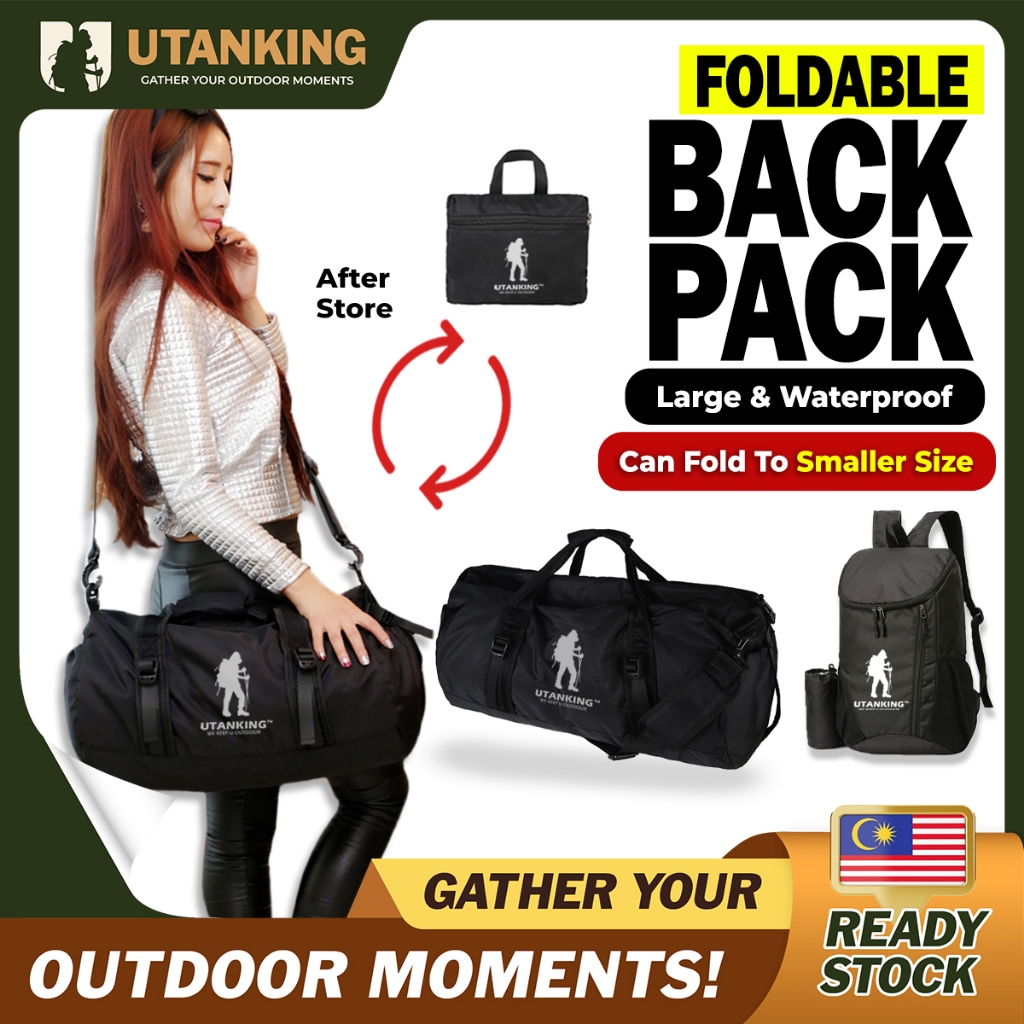 UtanKing™ Foldable Backpack Outdoor Travel Bag Drawstring Bag Beg ...
