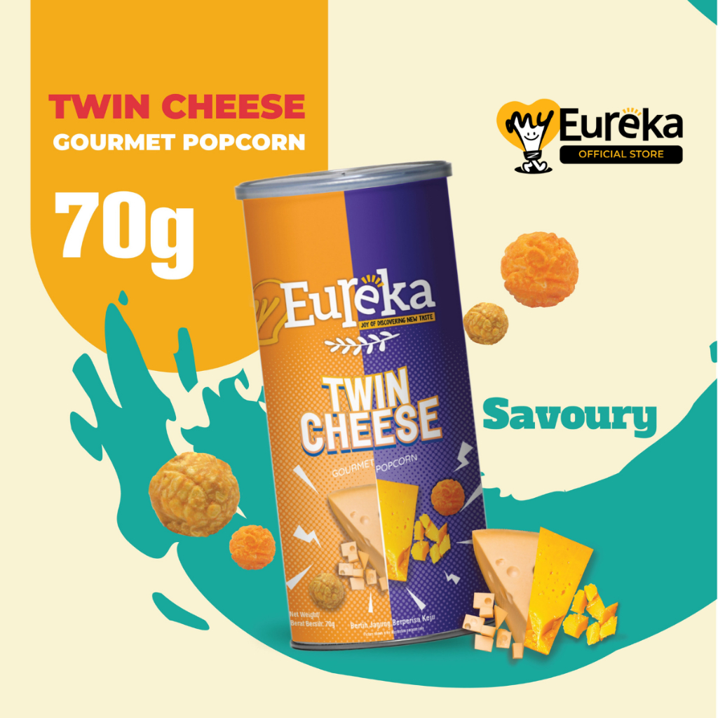 Eureka Twin Cheese Popcorn 70g Can | Shopee Malaysia