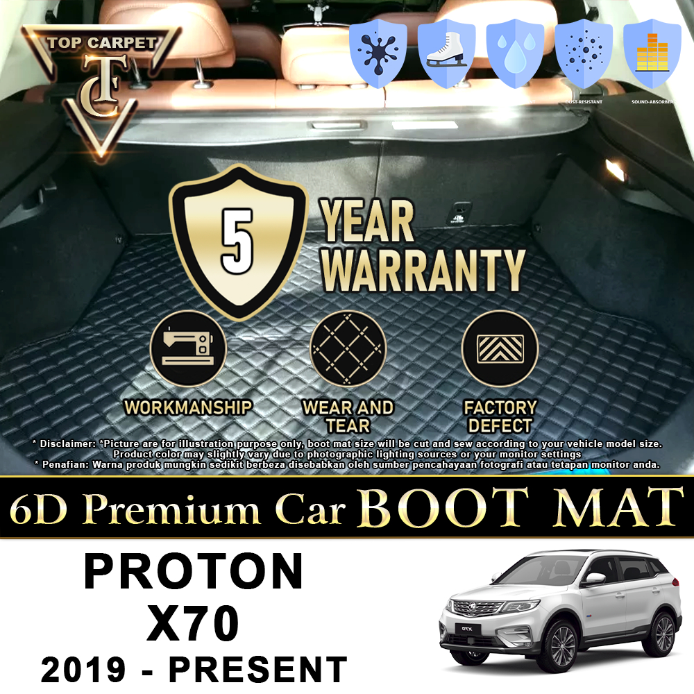 Top Carpet PROTON X70 ( 2019 - 2026 ) Car Boot Mat PU Leather Cargo Mat ...