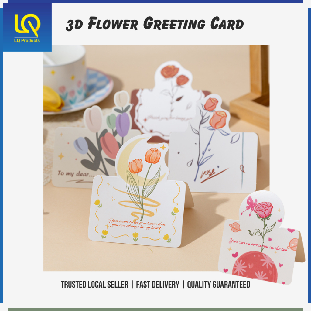 ️3D Pop Up High Quality Flower Card | Kad Ucapan Hari Guru / Cinta ...