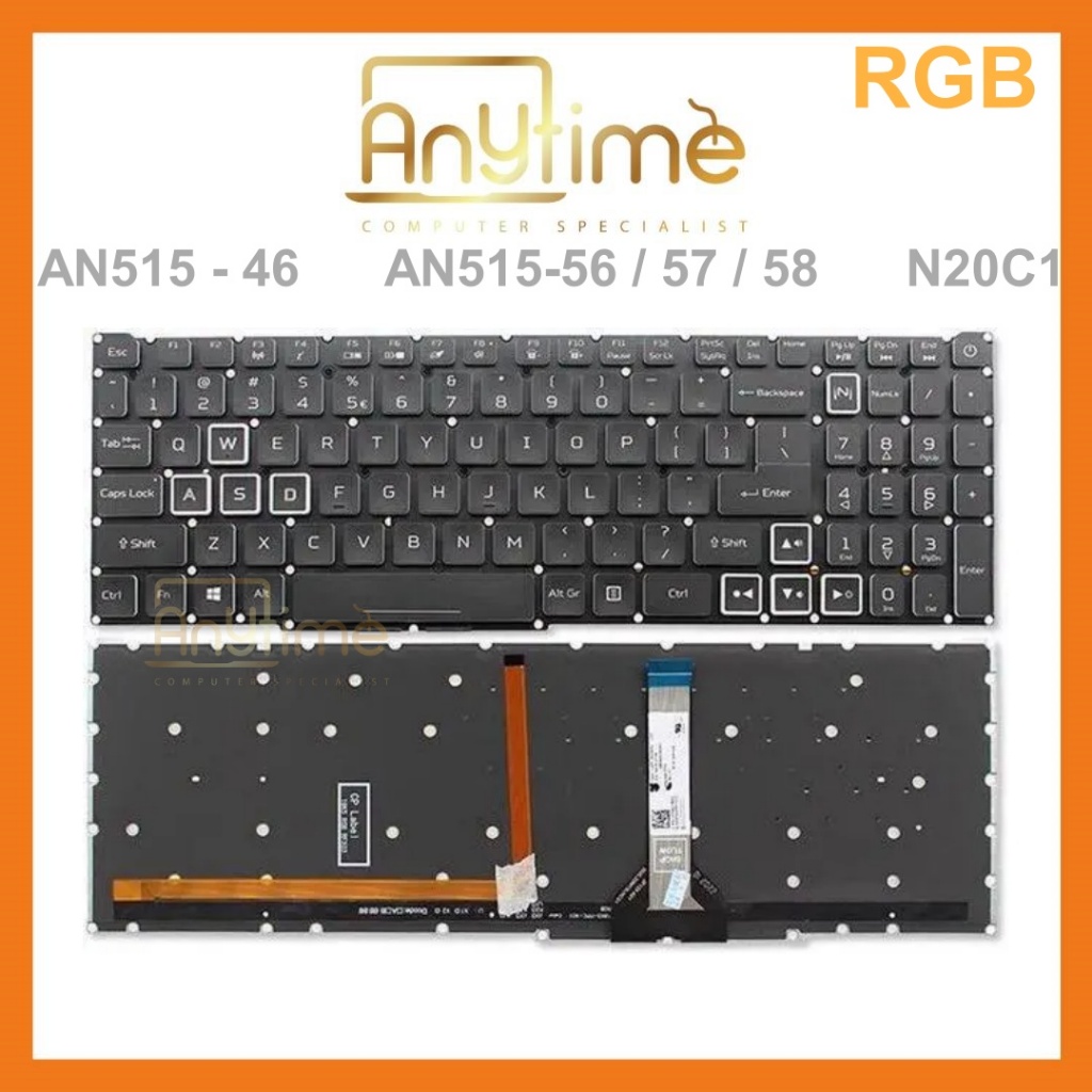 Keyboard for Acer Nitro 5 AN515-56 AN515-57 AN515-45 PH315-54 White ...