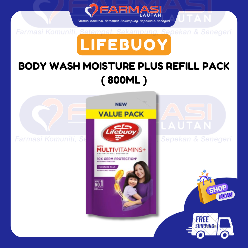 LIFEBUOY ANTIBACTERIAL BODY WASH MOISTURE PLUS REFILL PACK 800ML ...