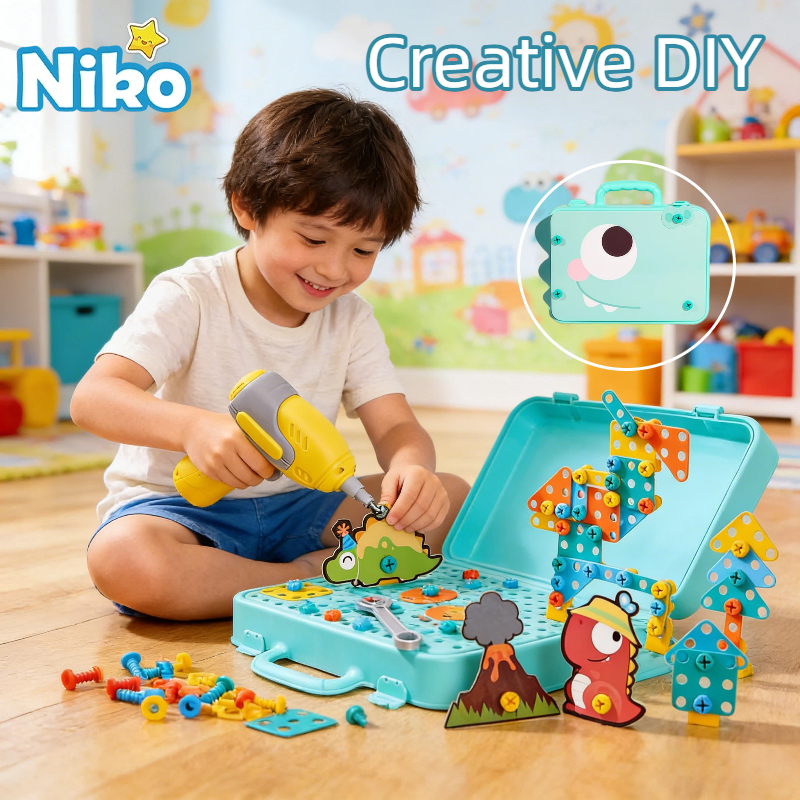 NIKO Building Blocks Children Electric Drill Toy Set Screw Puzzle Kids ...
