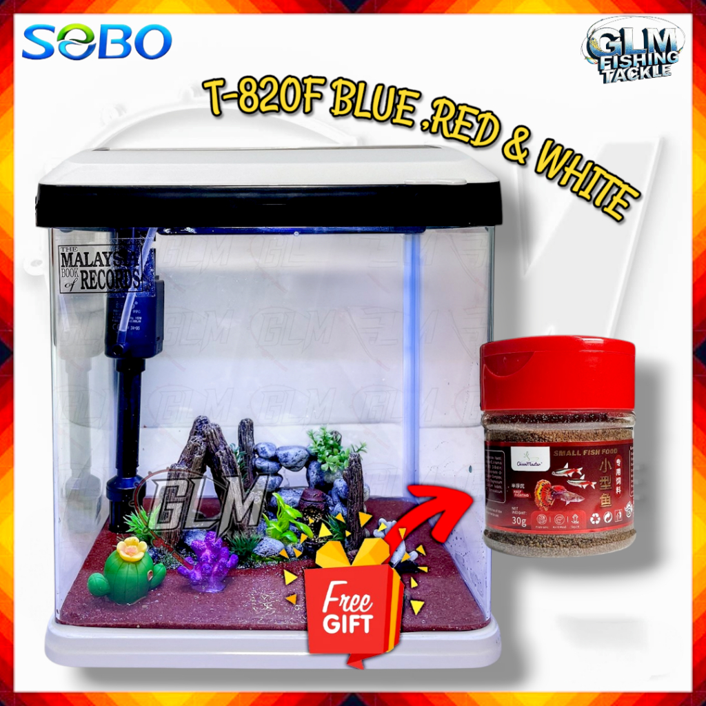 SOBO FISH AQUARIUM T-290F/T-820F FISH TANK (PUMP, FILTER, LED LIGHT ...
