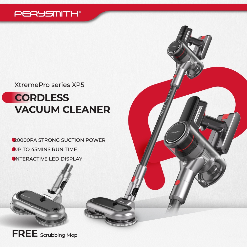 PerySmith Cordless Vacuum Cleaner Xtreme Pro Series XP5 (Scrubbing Mop ...