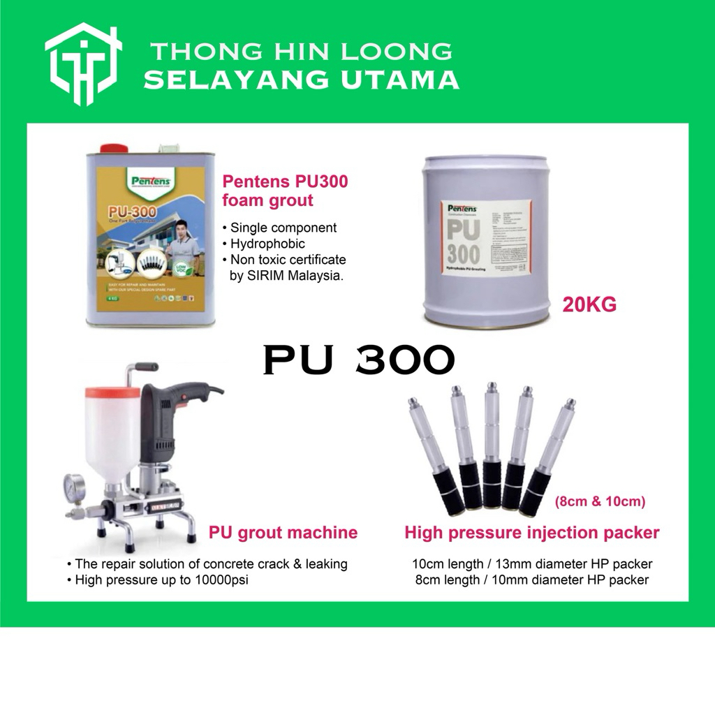 Pentens PU 300 Hydrophobic PU Grouting 20kg/ Injeksi Waterproofing ...