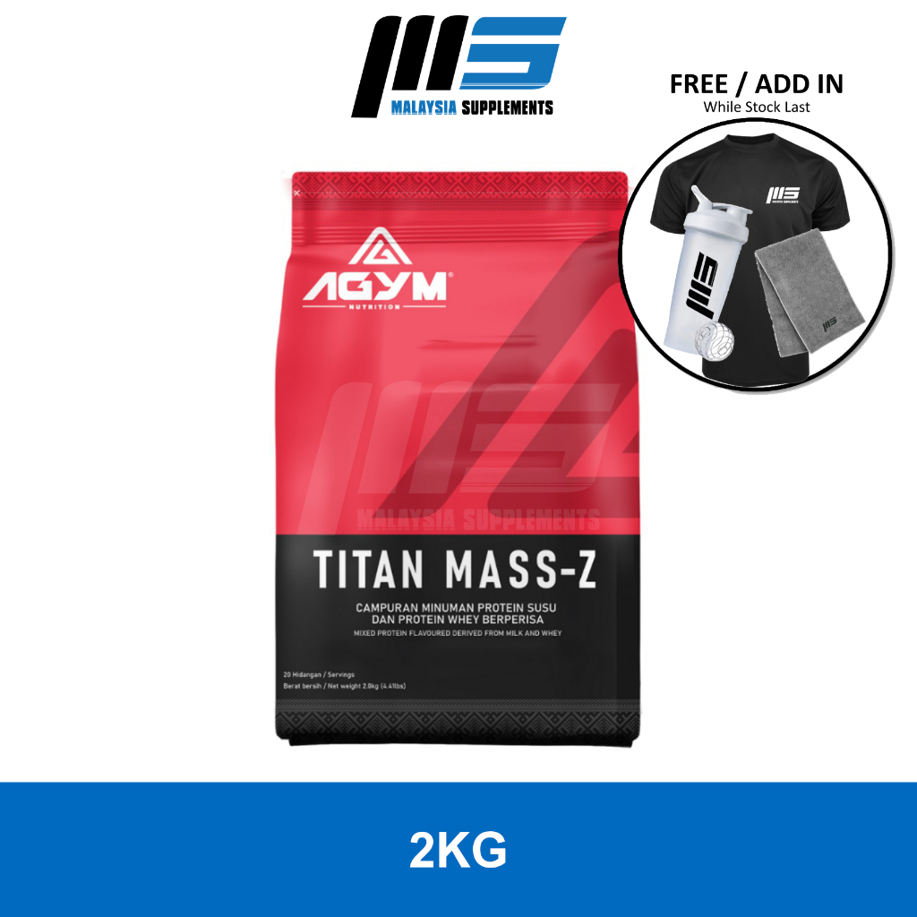 Agym Nutrition Titan Mass, 2kg [FREE GIFT] - HALAL Weight Gainer, USN ...