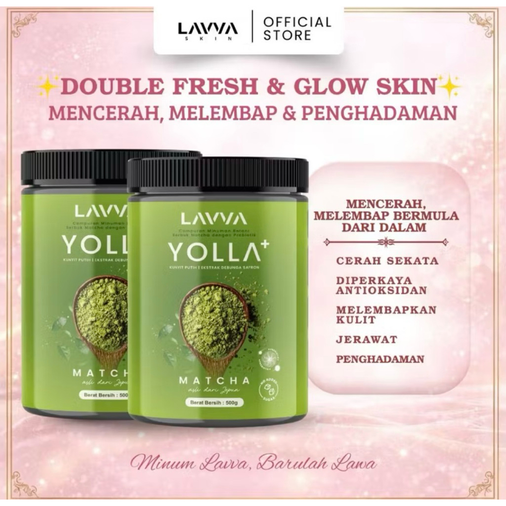 YOLLA MATCHA COMBO 2 BOTOL “ SUPER WHITENING GLOW SKIN DAN PROBIOTIK ...