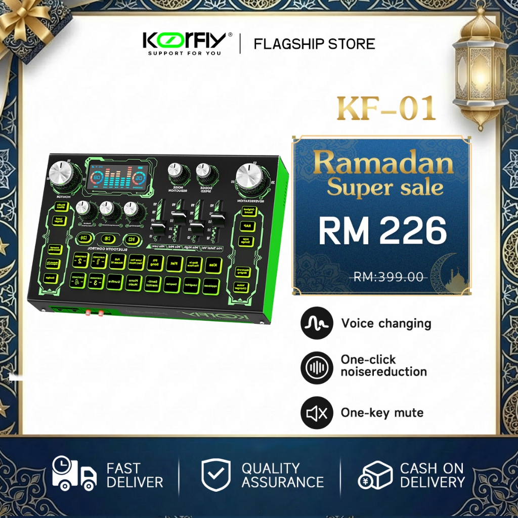 Koorfly KF01 Sound Card Kit AllinOne Kad Bunyi 48V Microphone Ultra ...
