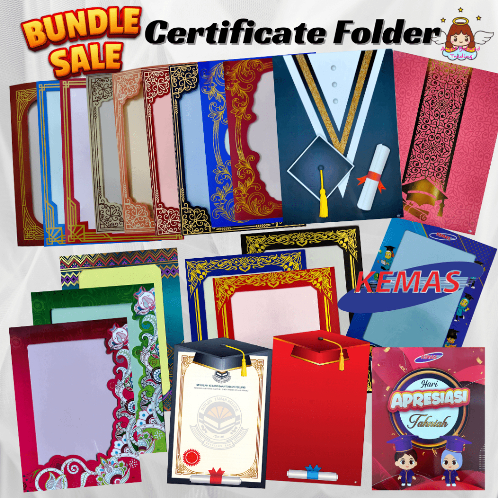 Bundle Graduation Certificate Holder A4 Certificate Folder Fail Sijil ...