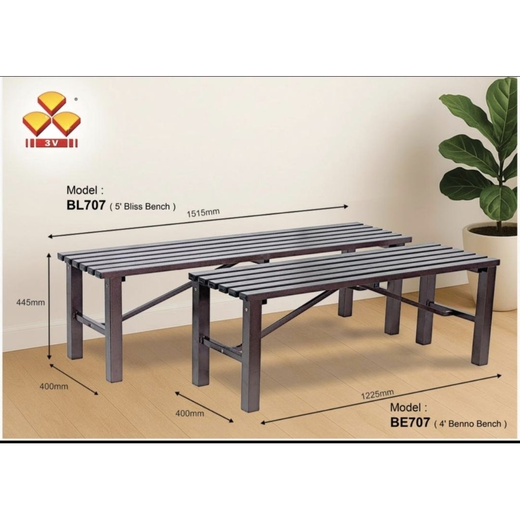 3V BENCH CHAIR/ KERUSI PANJANG (ANTI RUST) | Shopee Malaysia